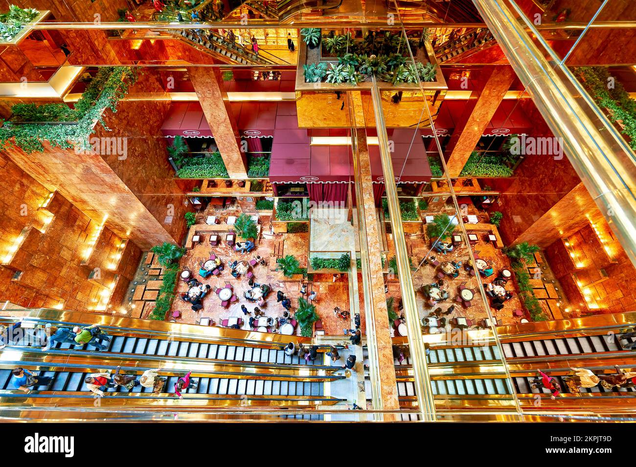 New York. Manhattan. United States. The Trump Tower Atrium Stock Photo ...