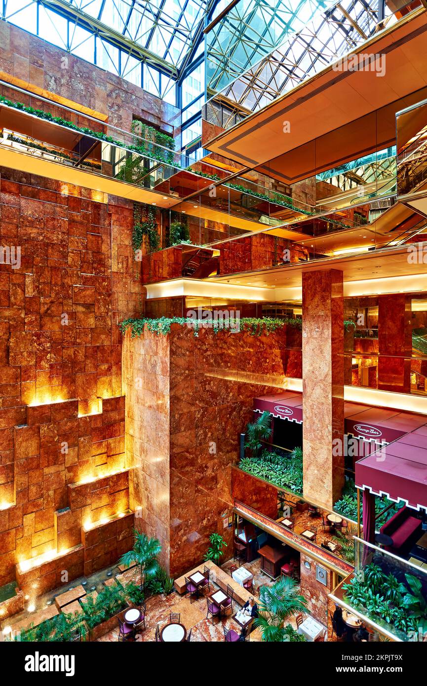 New York. Manhattan. United States. The Trump Tower Atrium Stock Photo ...