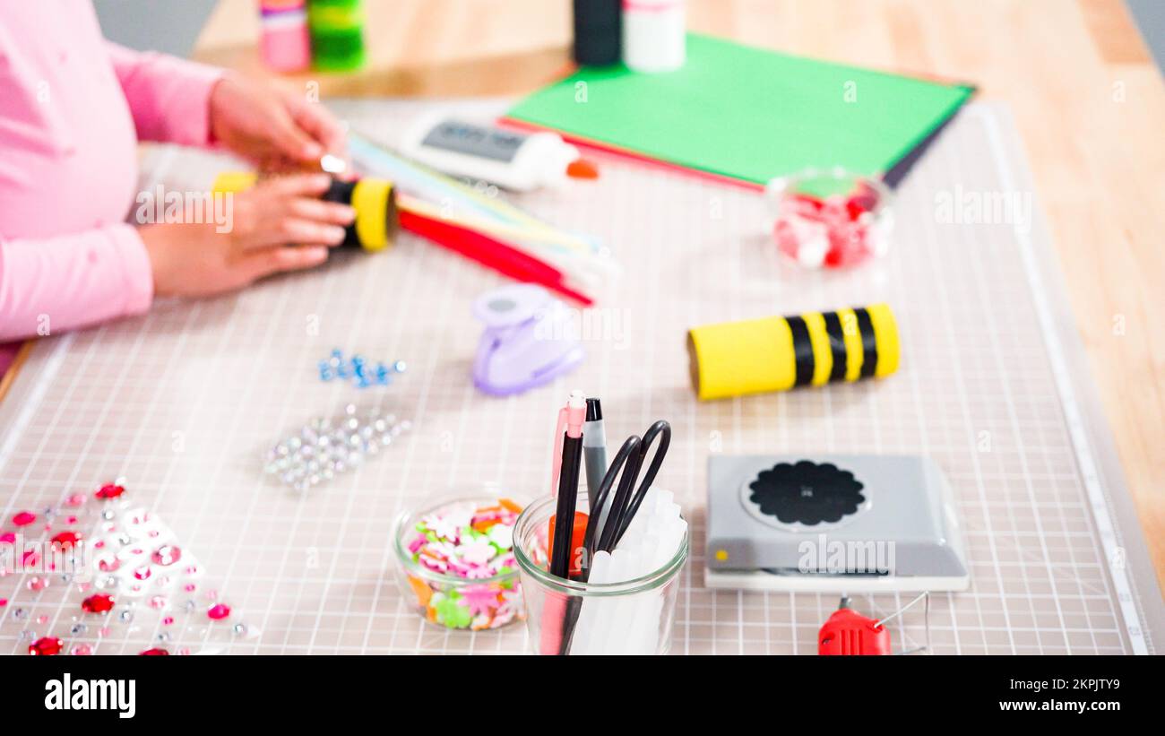 Kids craft project Stock Photo - Alamy