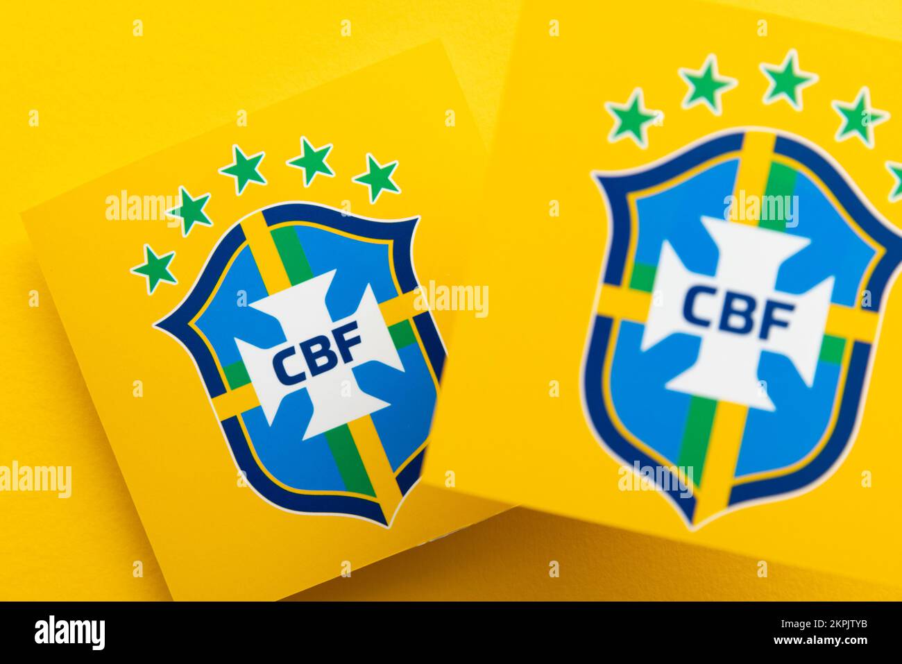 LONDON, UK - December 2022: Brazil national football team logo ...