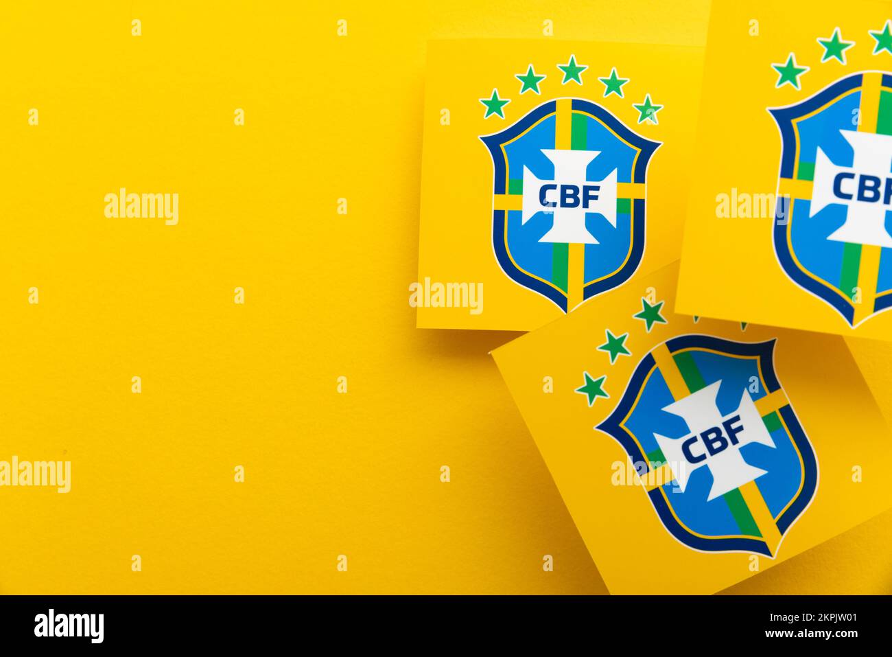 LONDON, UK - December 2022: Brazil national football team logo ...