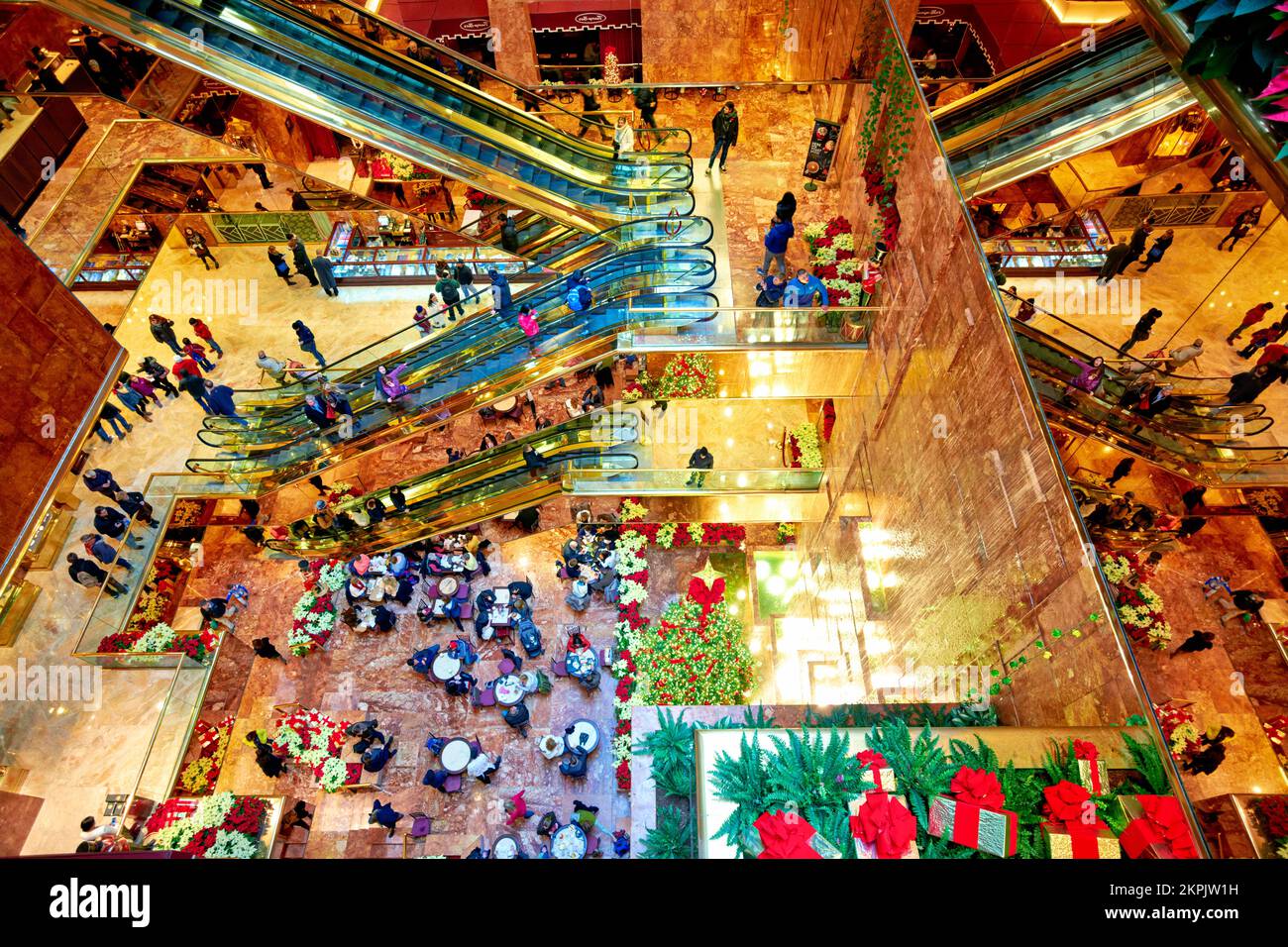 New York. Manhattan. United States. The Trump Tower Atrium Stock Photo ...