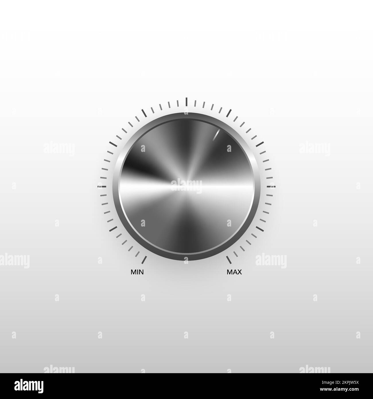 Technology dial knob with metal texture for sound control. Vector ...