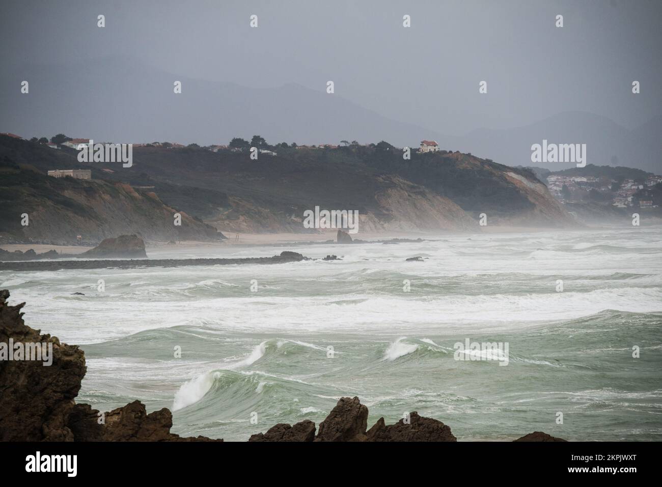 Winter Ocean, Biarritz, France Stock Photo - Alamy