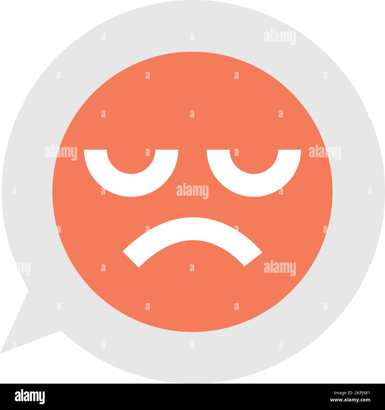 sad face emoji on text box illustration in minimal style isolated on ...