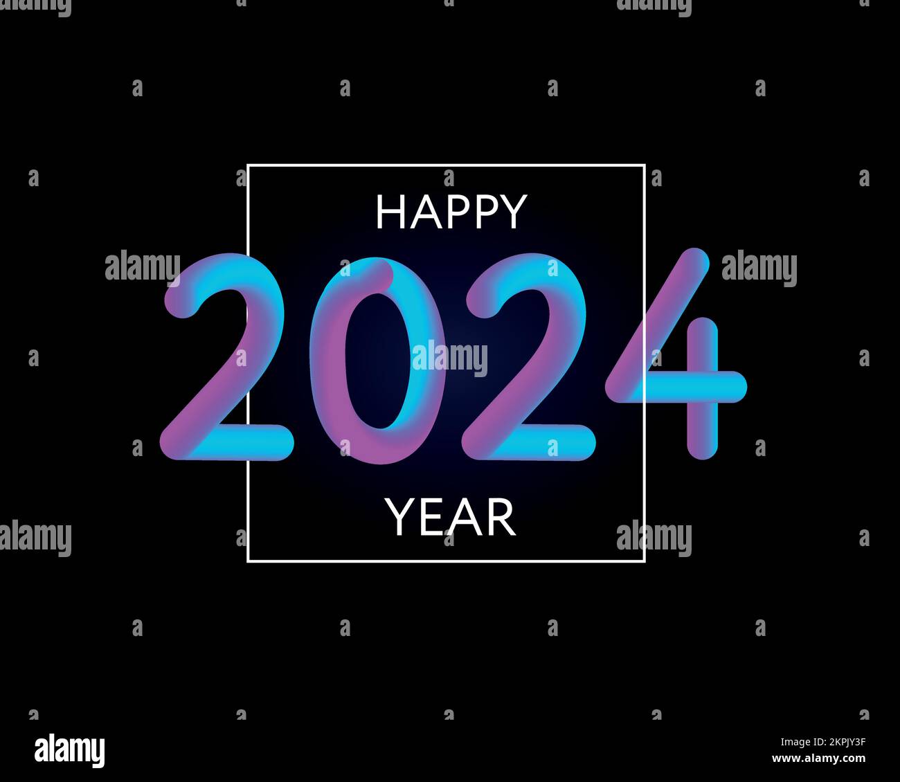 Happy new year 2024 future metaverse neon text neon with metal effect ...