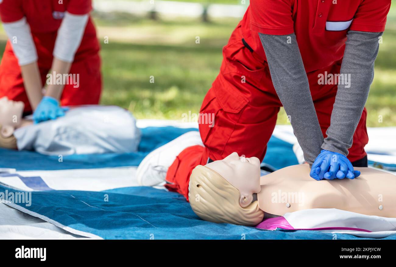 CPR - Cardiopulmonary resuscitation and first aid class Stock Photo - Alamy