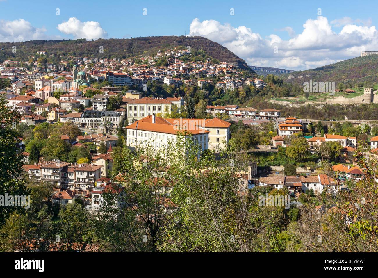 Amazing Panoramic view of city of Veliko Tarnovo, Bulgaria Stock Photo ...