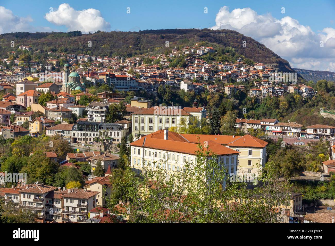Amazing Panoramic view of city of Veliko Tarnovo, Bulgaria Stock Photo ...