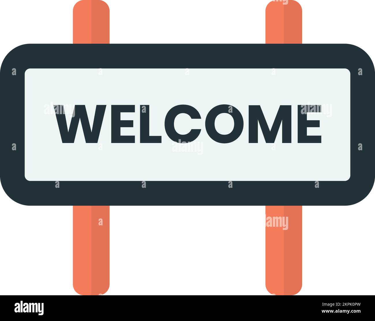 welcome sign illustration in minimal style isolated on background Stock ...