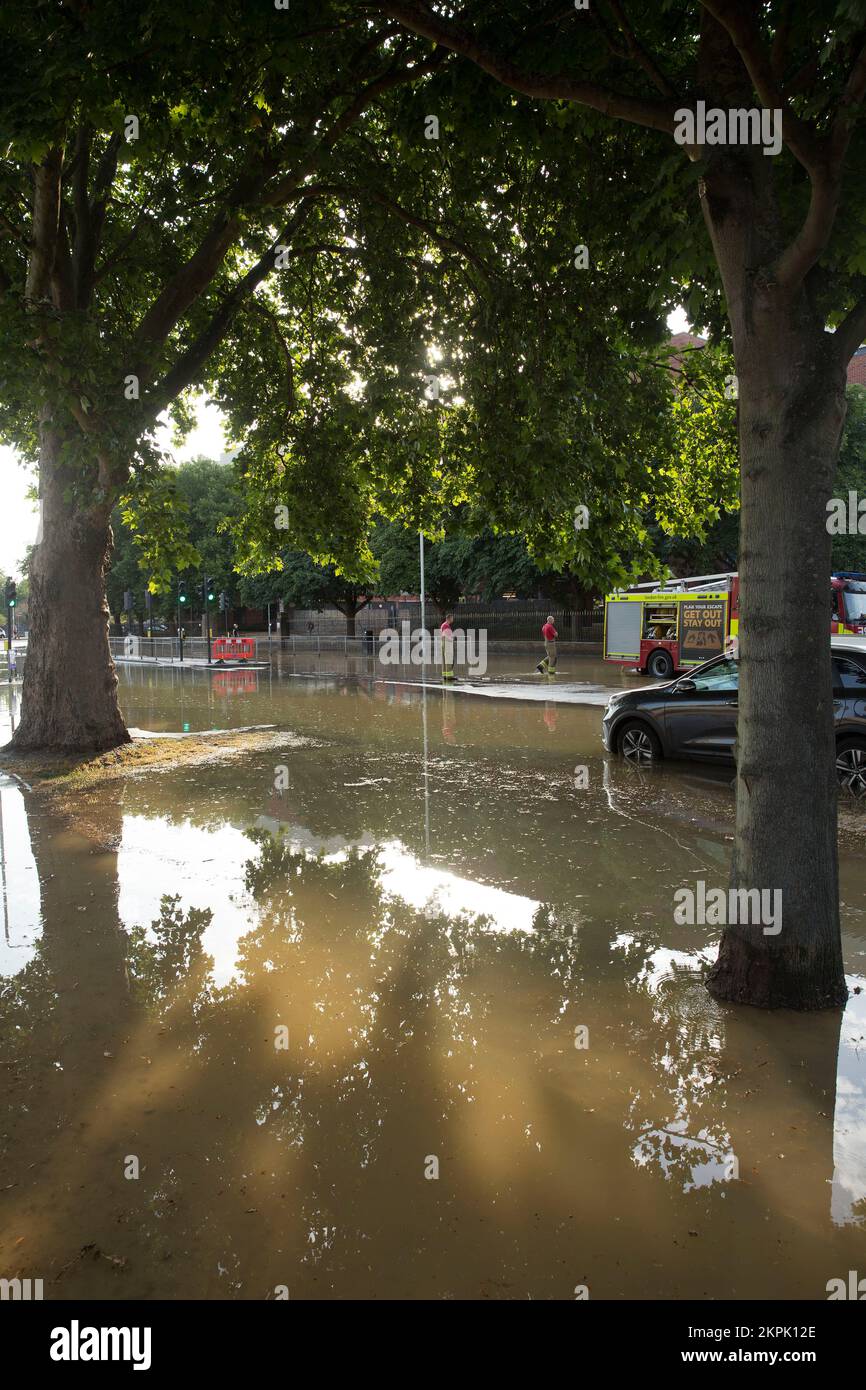 Part of Longbridge Road, East London, is seen flooded allegedly due to ...
