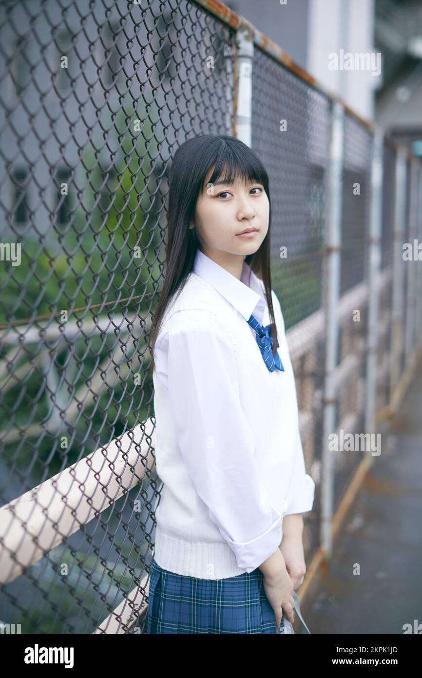 Japanese high school girl Stock Photo - Alamy