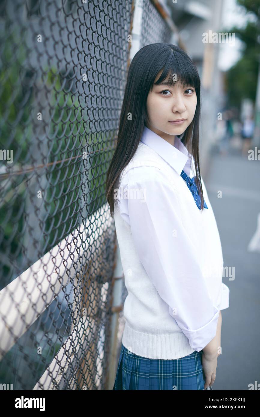 Japanese high school girl Stock Photo - Alamy