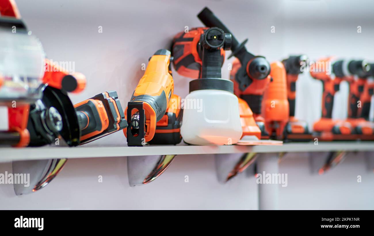 A professional tool for work, repair and construction in the store ...