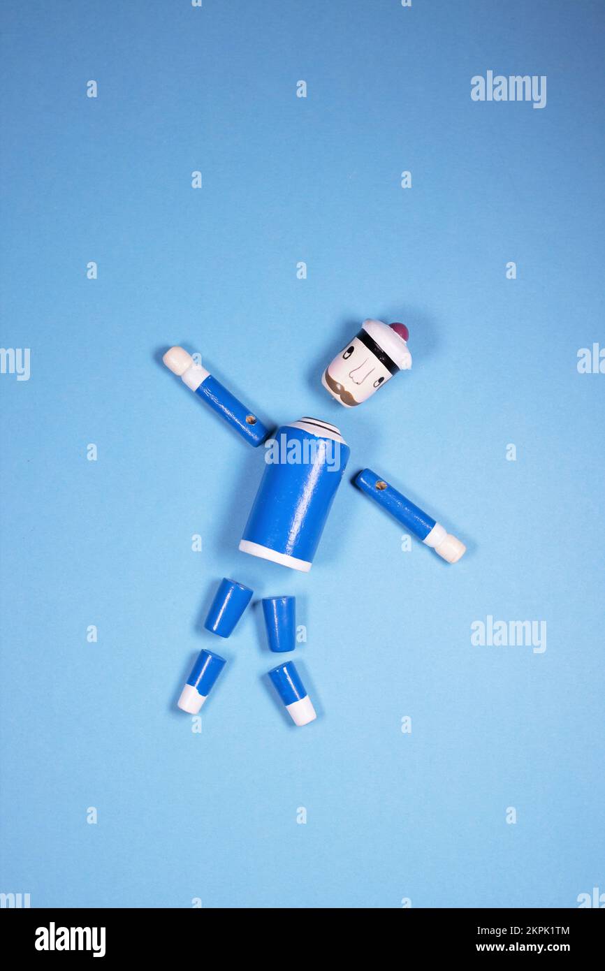 French man wooden toy in pieces Stock Photo - Alamy
