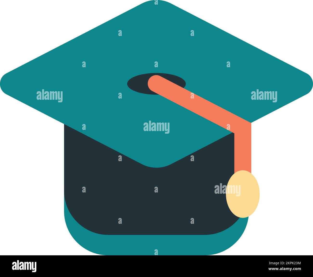 degree cap illustration in minimal style isolated on background Stock ...