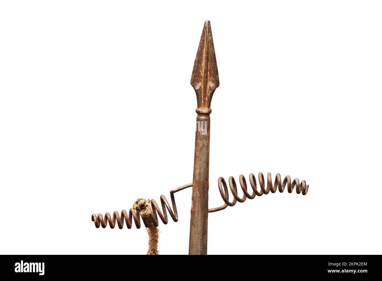 Vintage Swedish military ramrod for cannon, isolated on a white ...