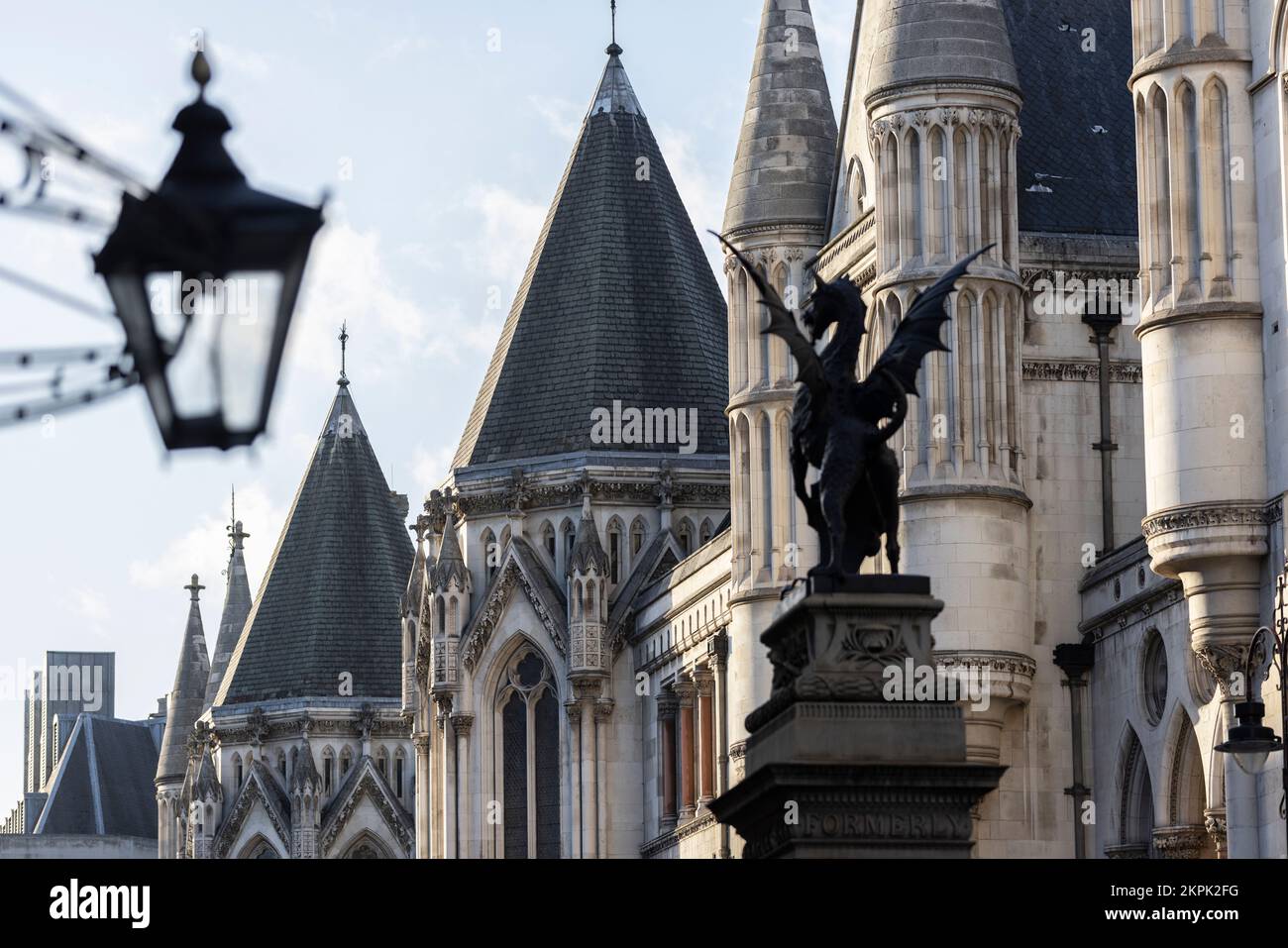 The "Griffin" dragon statue on a pedestal marks the principal ...