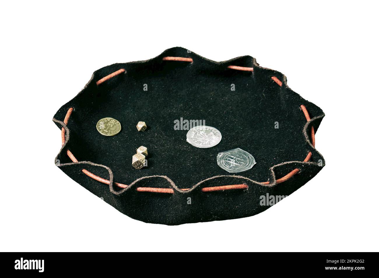 Production of medieval coins by casting and forging, isolated on a ...