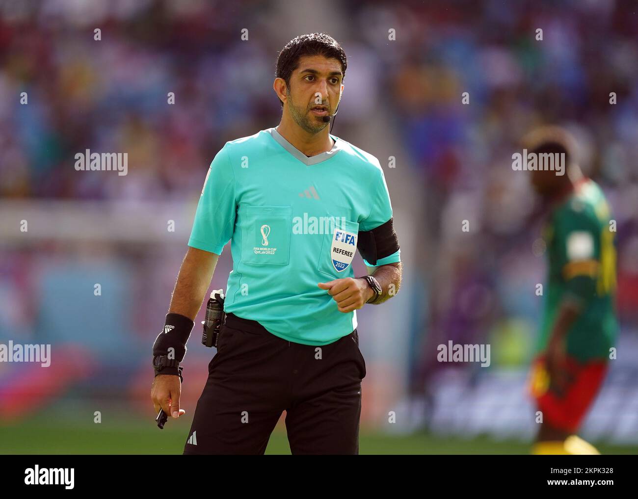 Referee Mohammed Abdulla during the FIFA World Cup Group G match at the ...