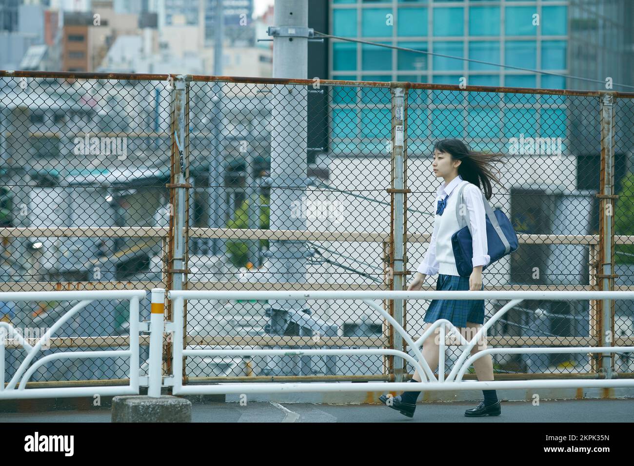 Japanese high school girl going to school Stock Photo - Alamy