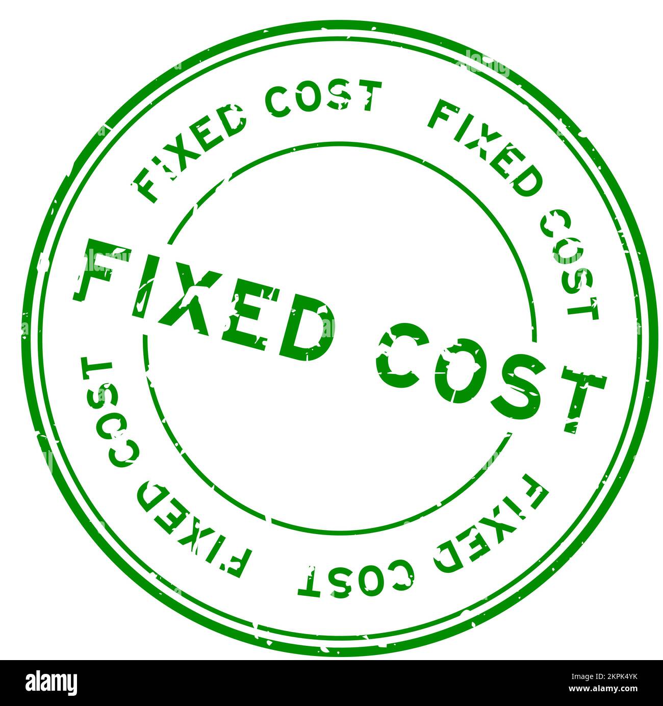 Grunge green fixed cost word round rubber seal stamp on white ...