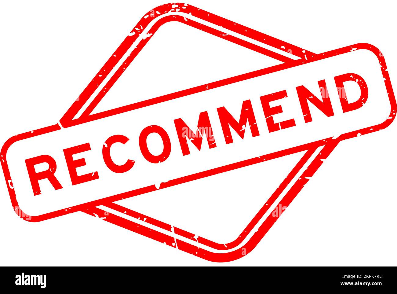 Grunge red recommend word rubber seal stamp on white background Stock ...