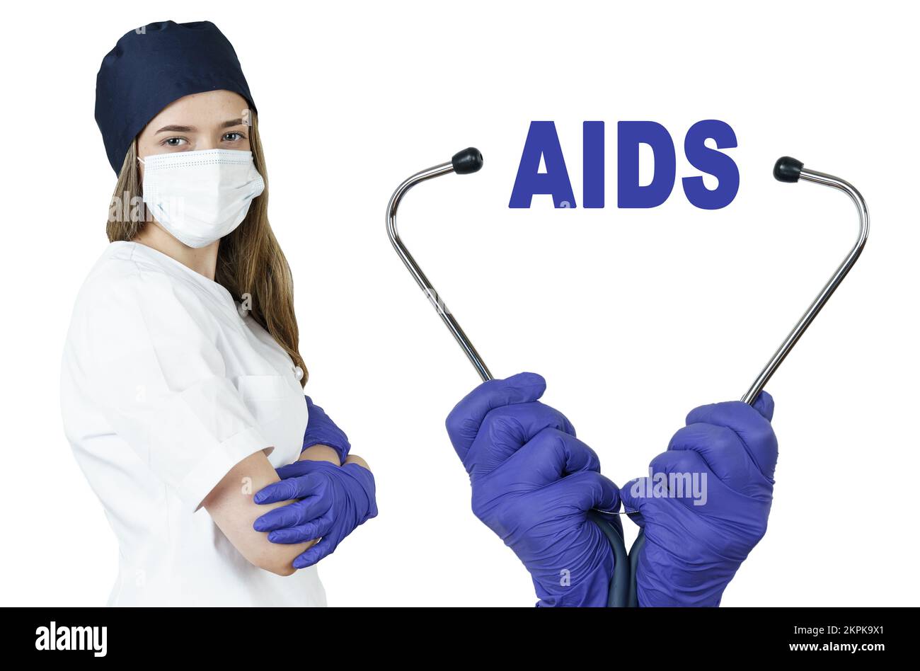 Health care and medicine concept. The doctor is holding a stethoscope ...