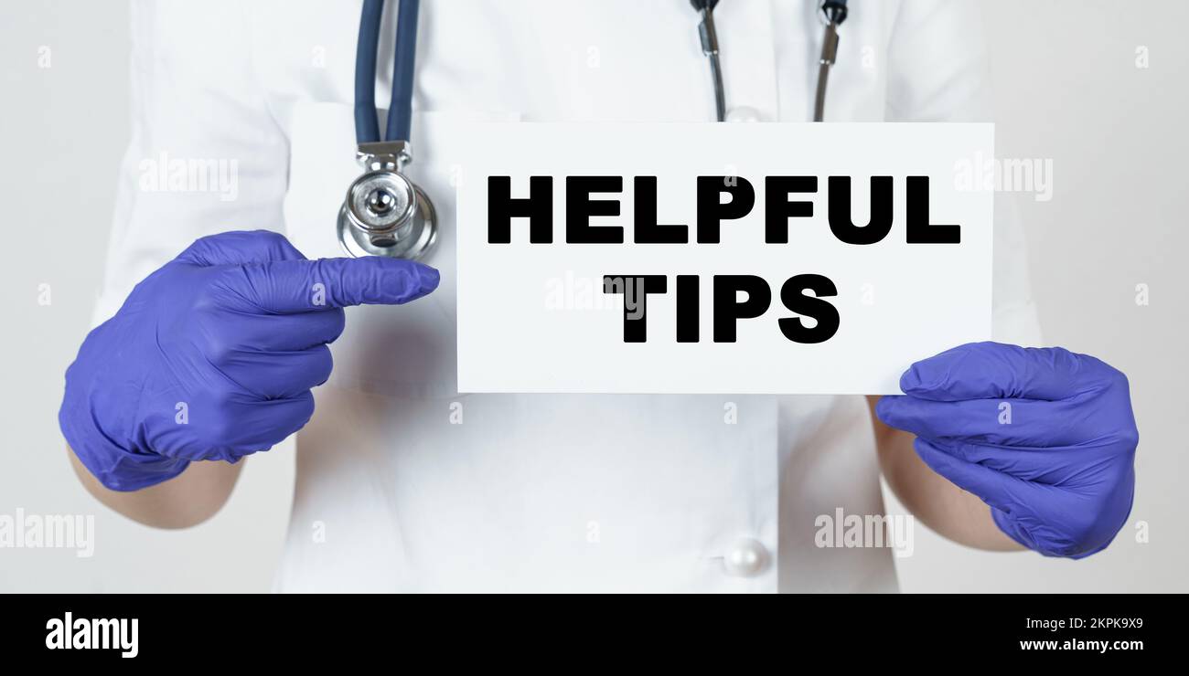 Medicine and health concept. The doctor points his finger at a sign ...