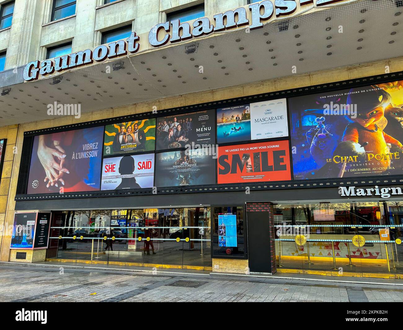 Paris, France, Wide Angle View, Outside Front, French Cinema THeatre ...