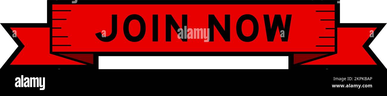 Ribbon label banner with word join now in red color on white background Stock Vector Image & Art ...
