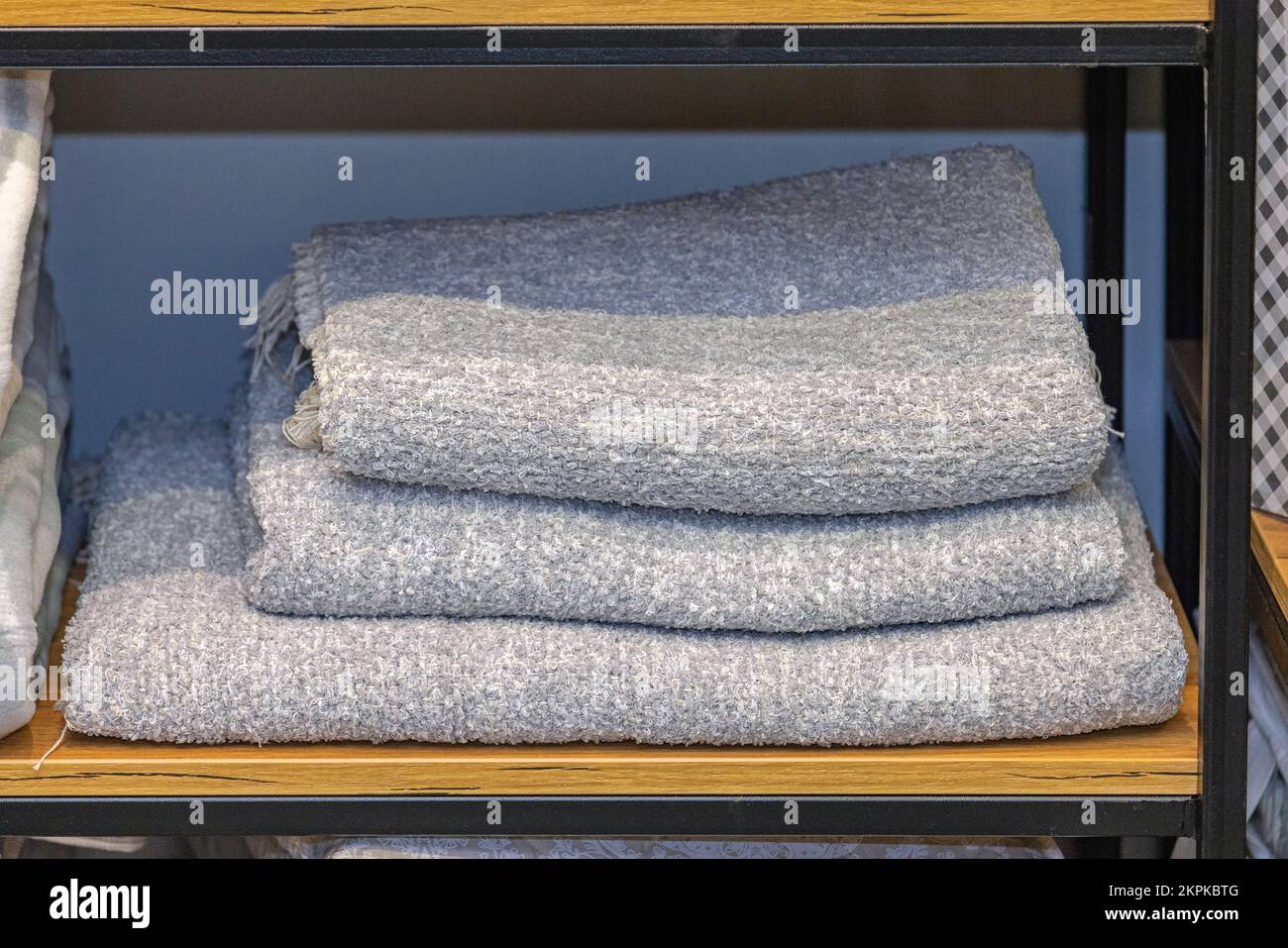 Stacked blankets hi-res stock photography and images - Alamy