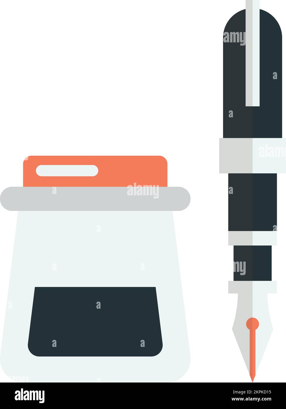 pen and ink bottle illustration in minimal style isolated on background ...