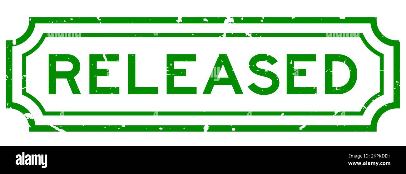 Grunge green released word rubber seal stamp on white background Stock ...