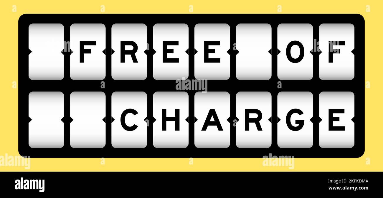 Black color in word free of charge on slot banner with yellow color ...