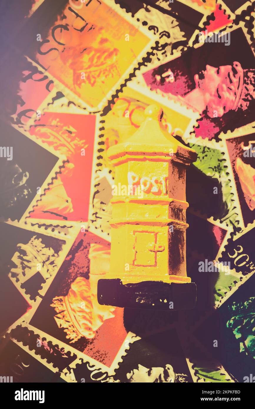 Creative representation of the retro public service known as mail ...