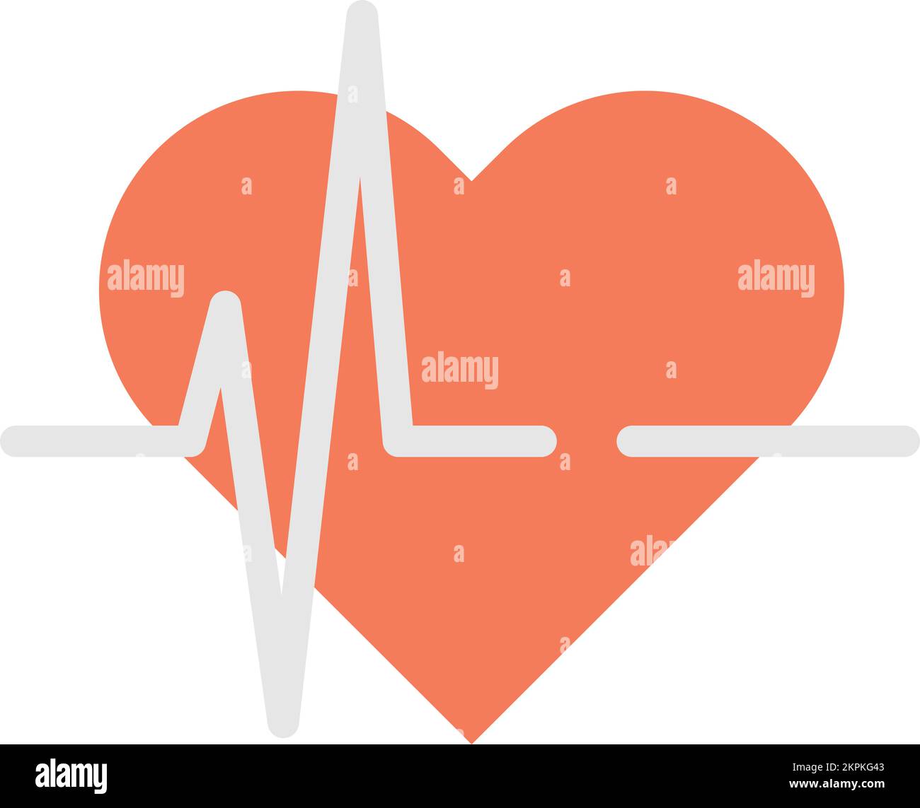 heart and pulse illustration in minimal style isolated on background ...