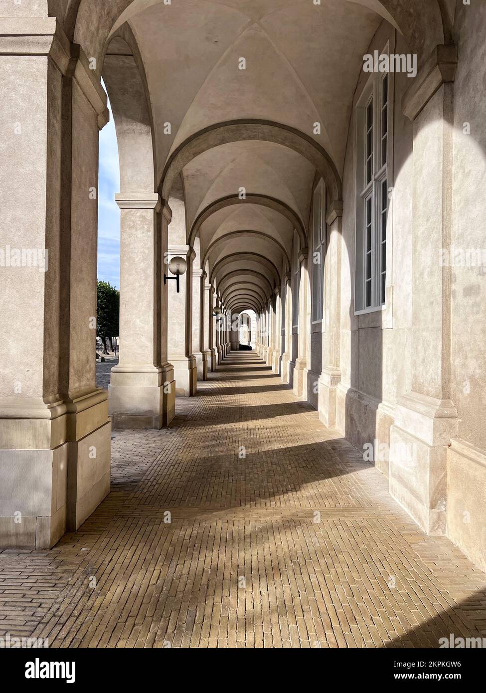 Arched walkway, Christiansborg Palace, Slotsholmen, Copenhagen, Zealand ...