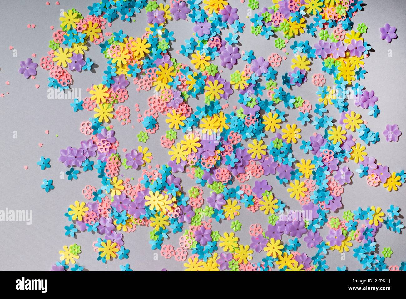 Abstract background of colored flowers on a gray background Stock Photo ...