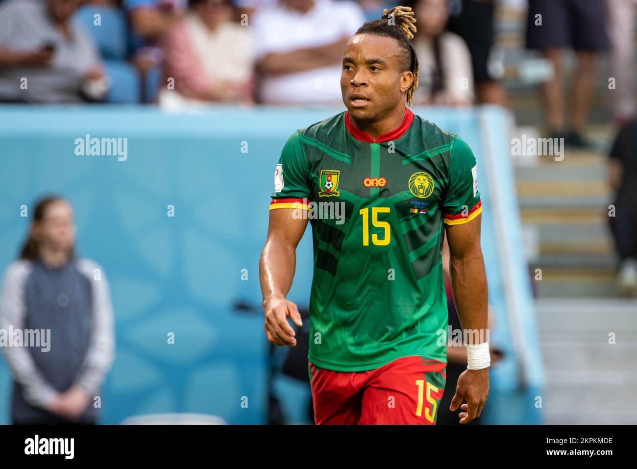 Pierre Kunde of Cameroon during the FIFA World Cup Qatar 2022 Group B ...