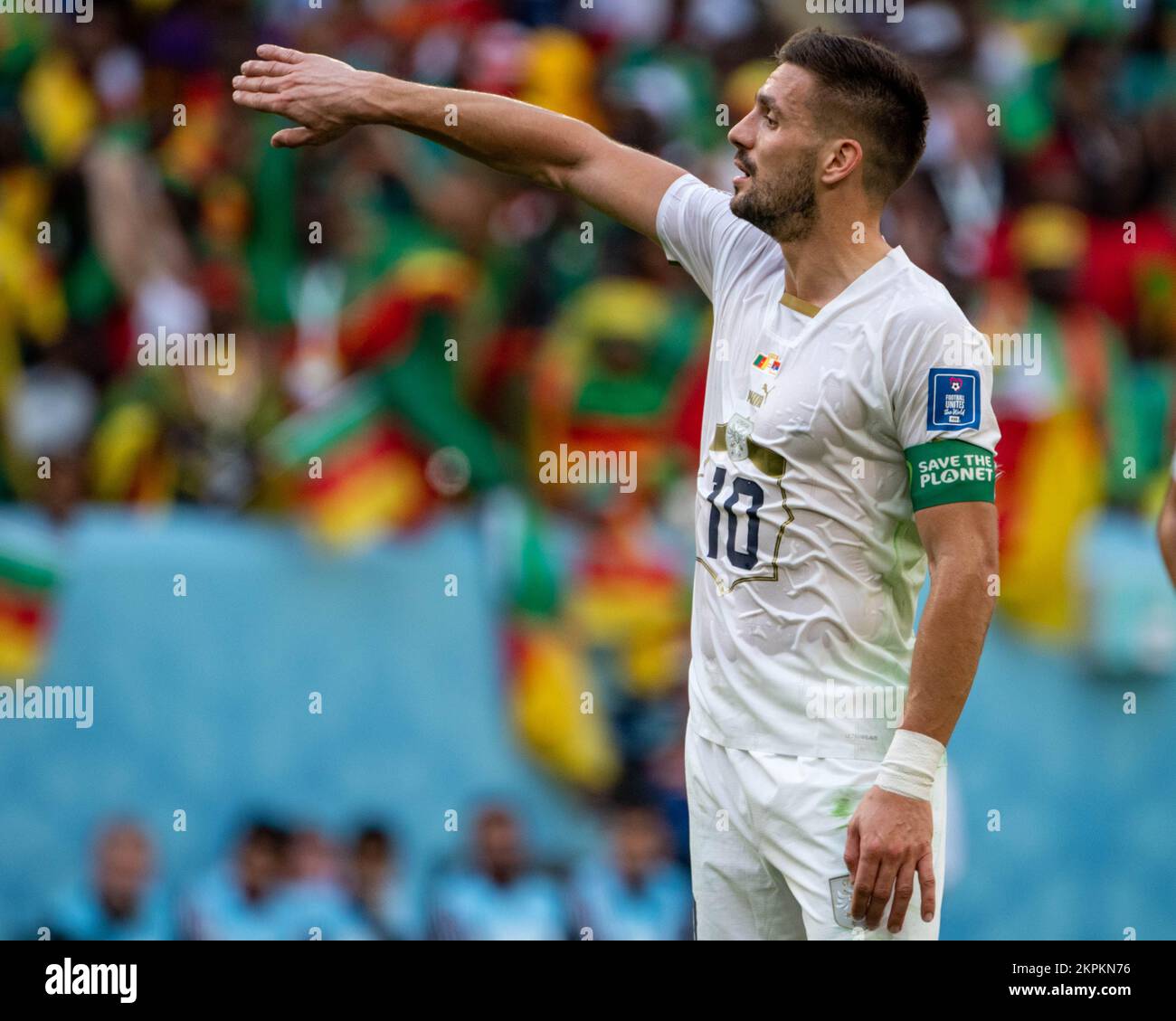 Dusan Tadic of Serbia during the FIFA World Cup Qatar 2022 Group B ...