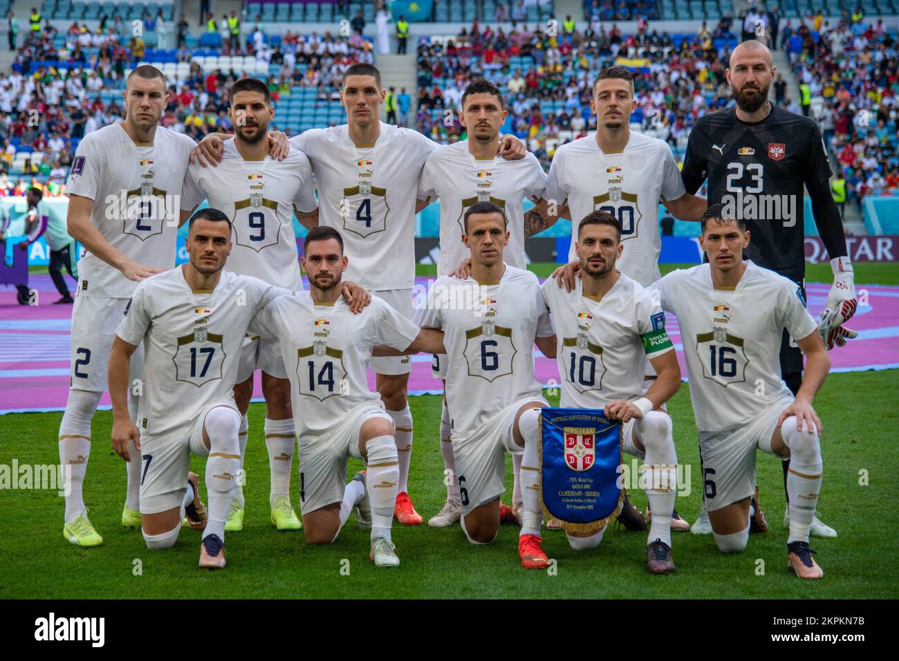 The Serbian national football team poses for a photo during the FIFA ...