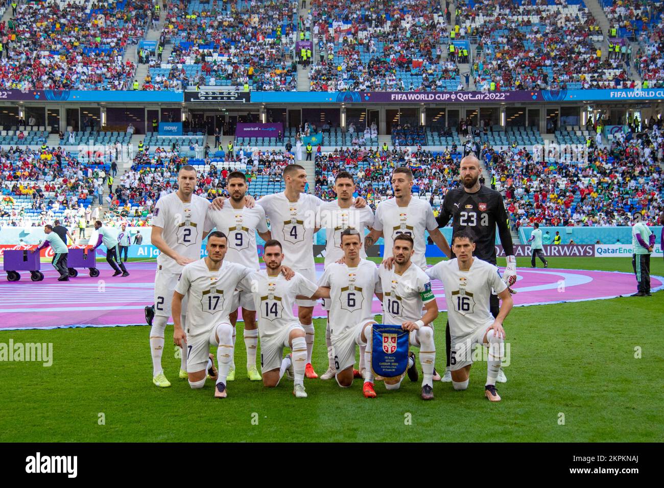 The Serbian national football team poses for a photo during the FIFA ...