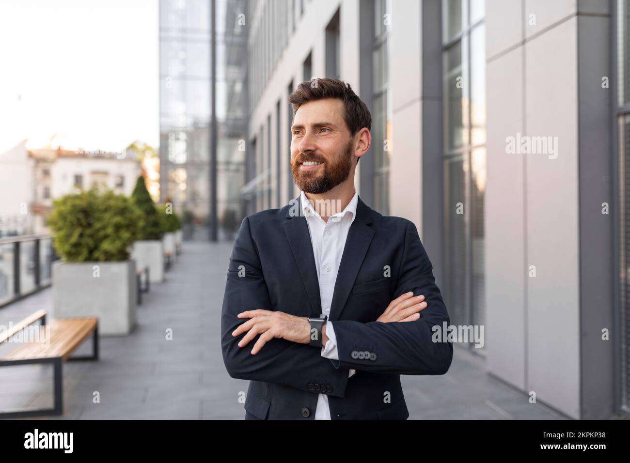 Glad confident handsome young european male ceo manager or general ...