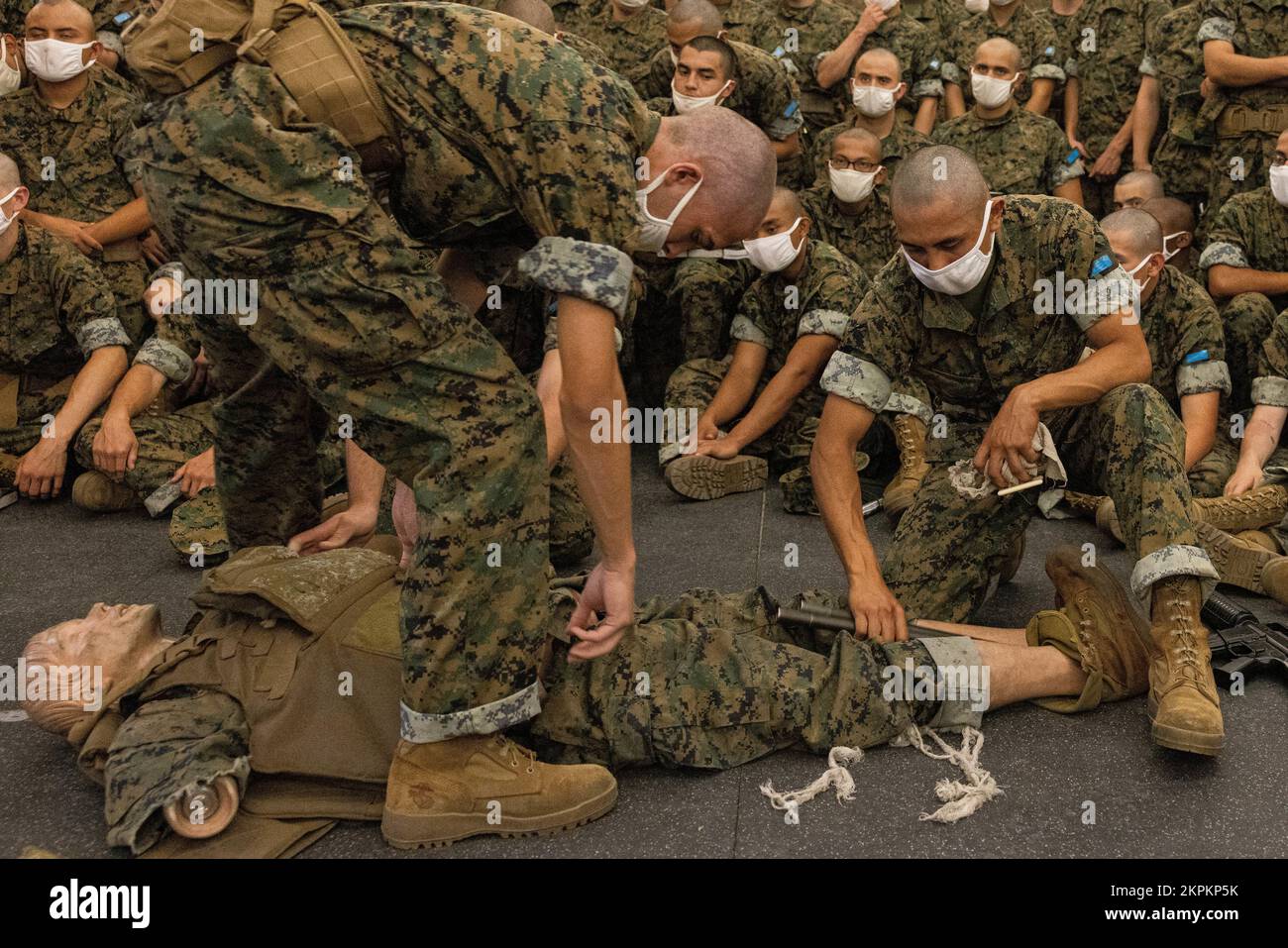 U.S. Marine Corps recruits with Lima Company, 3rd Recruit Training ...