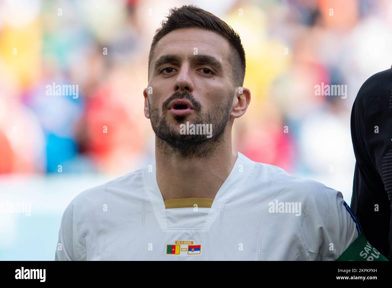 Dusan Tadic of Serbia during the FIFA World Cup Qatar 2022 Group B ...