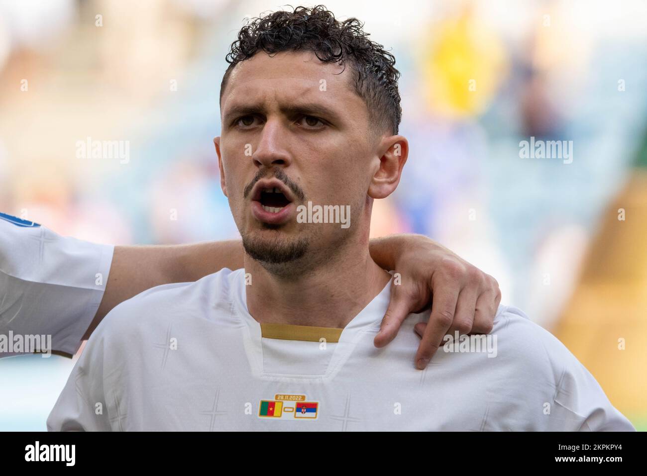 Milos Veljkovic of Serbia during the FIFA World Cup Qatar 2022 Group B ...