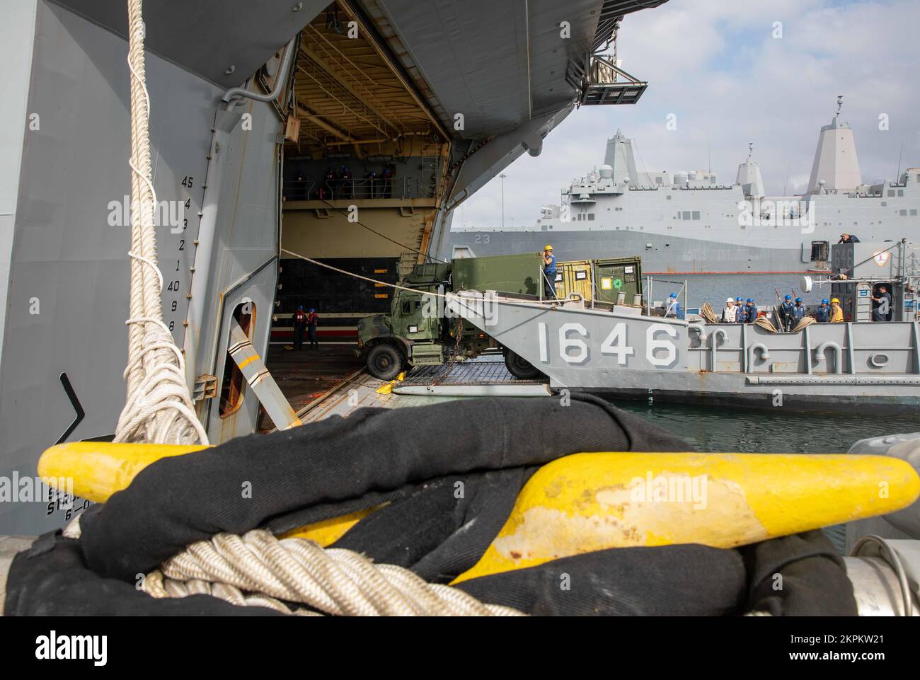 221101-N-VS068-1054 SAN DIEGO (Nov. 1, 2022) – Sailors conduct a stern ...