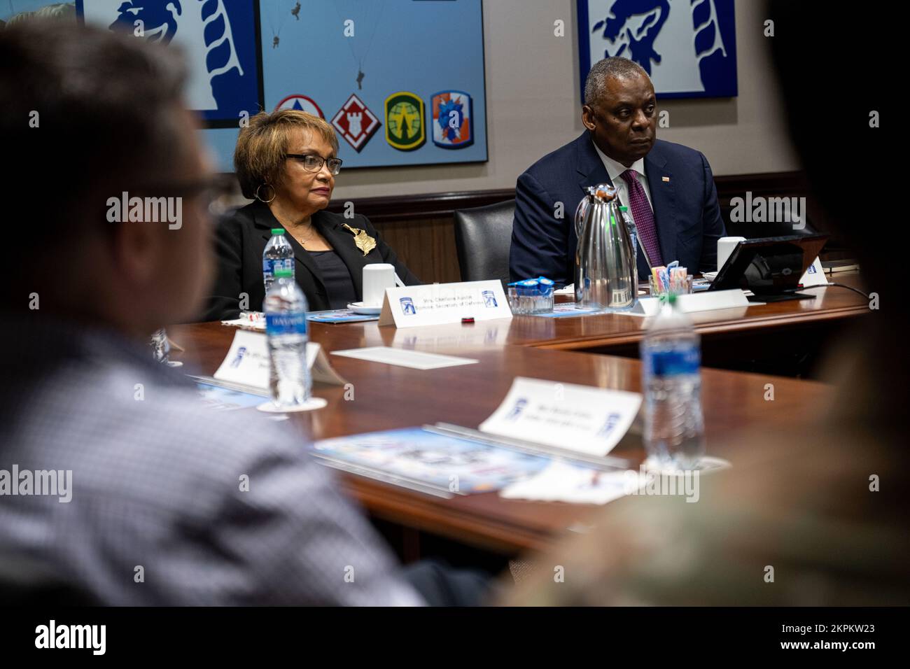 Secretary of Defense Lloyd J. Austin III and his wife Charlene Austin ...