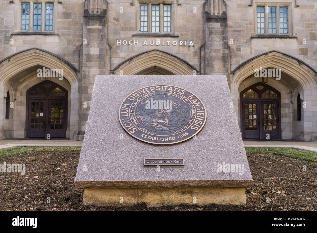 LAWRENCE, KS, USA - NOVEMBER 2, 2022: Budig Hall and Hoch Auditorium on ...